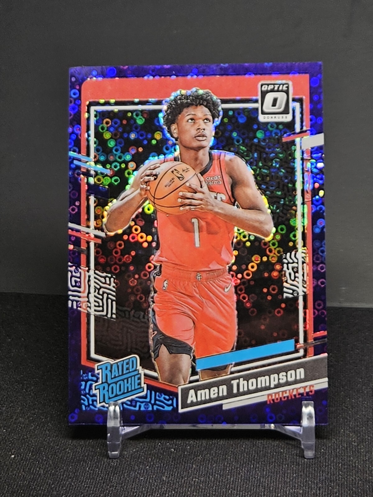 2023-24 Optic Amen Thompson Rated Rookie Fast Break Purple #'d 69/99 ...