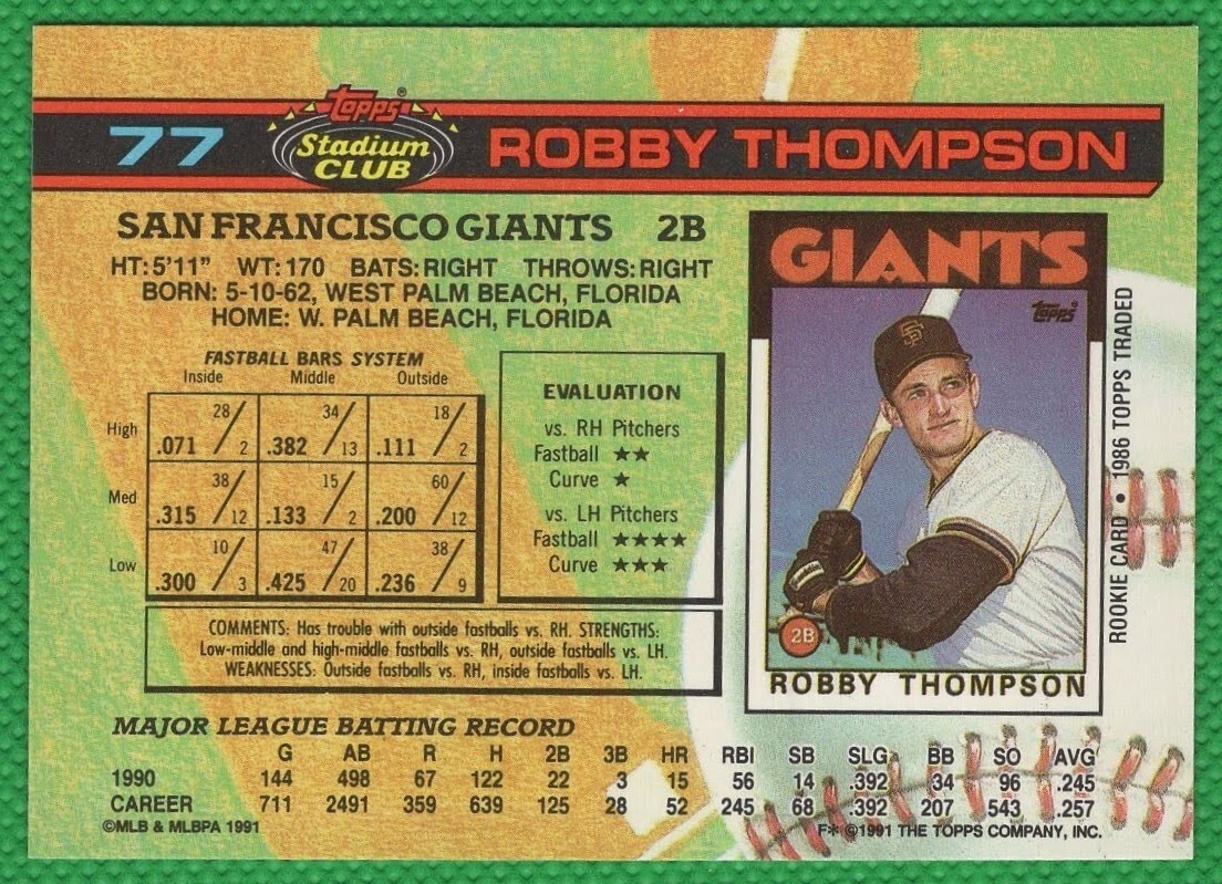 1991 Topps Stadium Club - #77 Robby Thompson for sale online | eBay