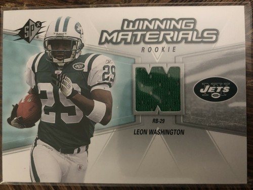 2006 UD SPx WINNING MATERIALS ROOKIE LEON WASHINGTON ROOKIE GAME USED ...