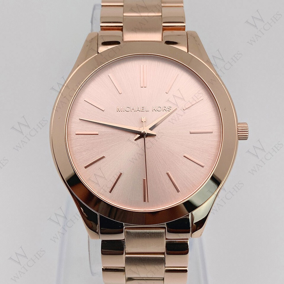 Michael Kors MK3197 Runway Rose Gold Dial Stainless Steel Quartz Women ...