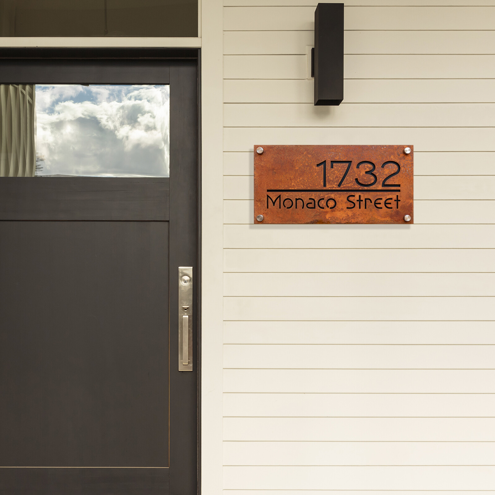 House Number Rustic Sign Street Name Address Plaque Rusted Steel | eBay ...