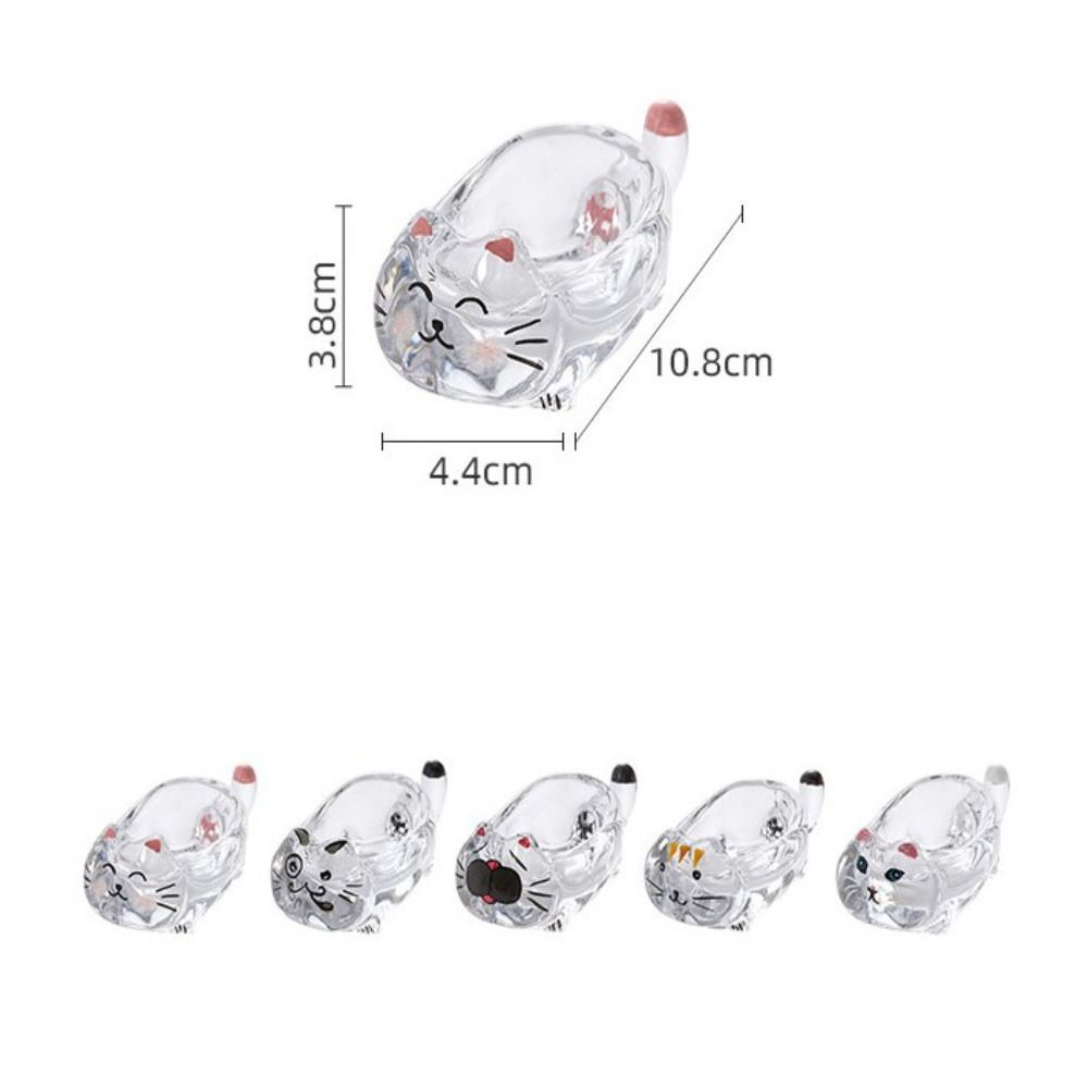 Cat Shape Soy Sauce Dish Creative Chopstick Holder Crystal Glass Plate ...