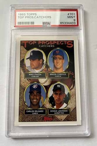 1993 Topps #701 Top Prospects Catcher Piazza RC Delgado RC PSA 9 MINT ...