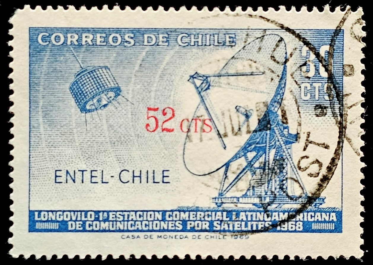 1968 Chile Communications overprint 52c stamp | eBay