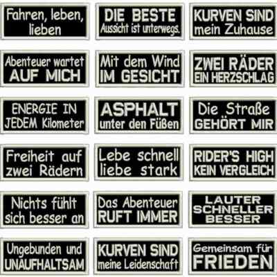 In Deutschland gefertigte Aufnäher Patches Sticker Biker Kutte Sprüche ...