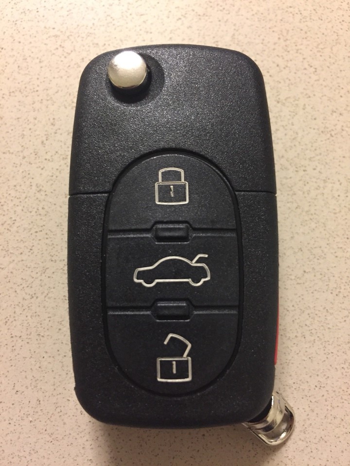 new audi keyless entry remote key fob oem transmitter uncut key blade ...