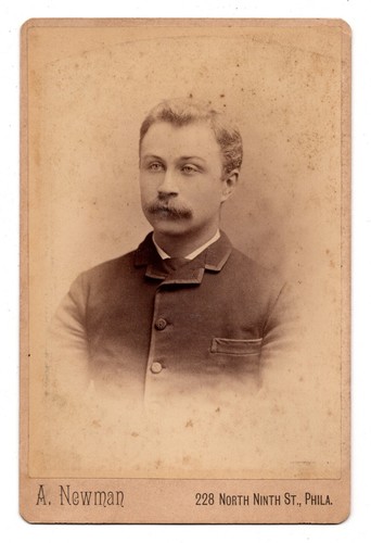 CIRCA 1890s CABINET CARD A. NEWMAN HANDSOME MAN WITH MUSTACHE ...