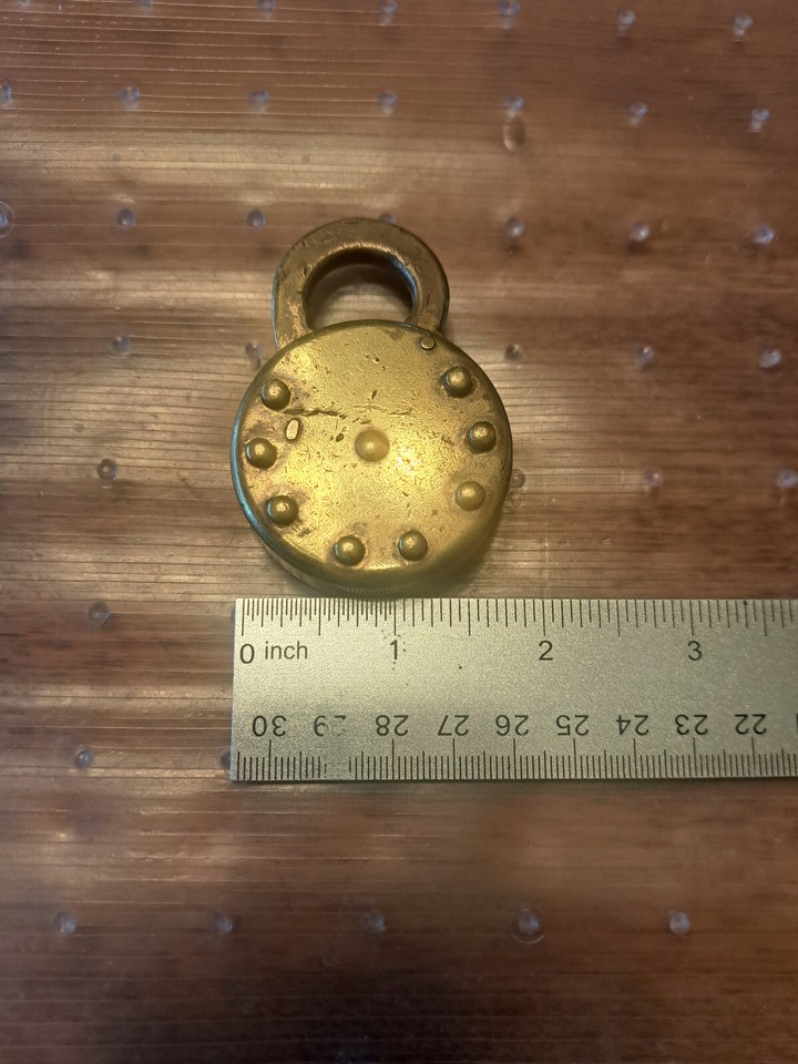 Antique Vintage Brass No-Key tm Push Button Padlock Edwards ...