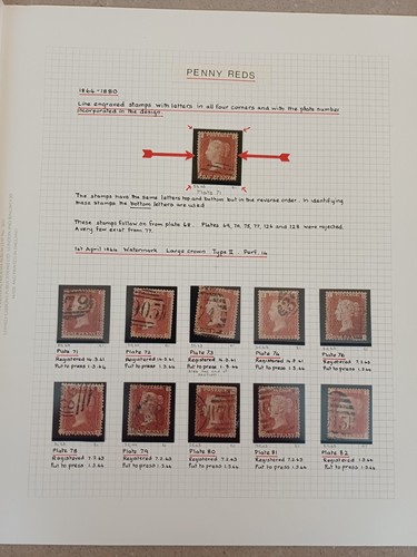 Stamps: * GB QV SG43 Line Engraved 1d Penny Red Plate Collection of 151 ...