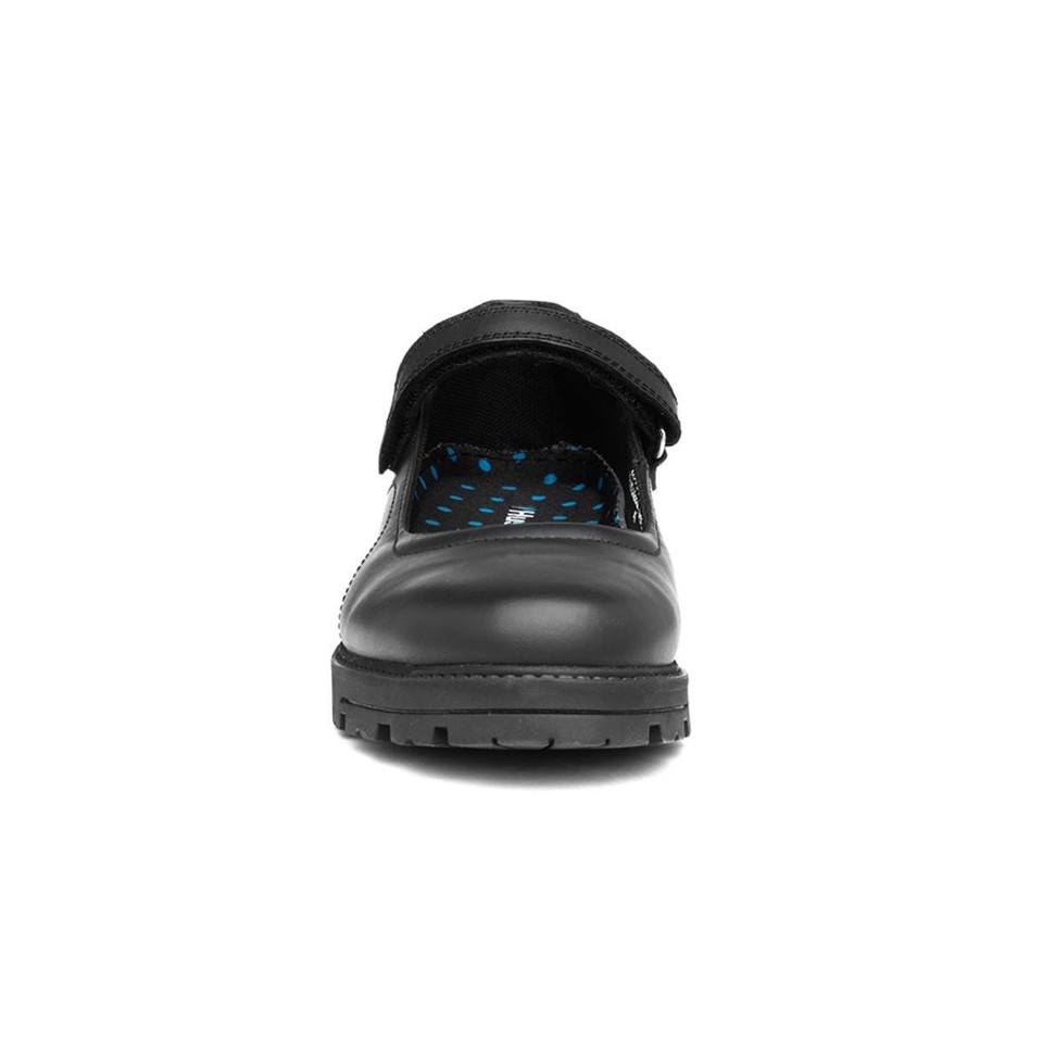 Hush Puppies Girls Shoe Black Easy Fasten Leather School Shoe Talisman ...