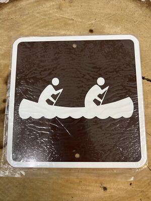 Canoe Metal Parks & Recreation Lake Canoeing Sign mini 6"x6" in Brown ...
