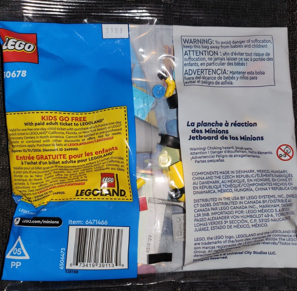 LEGO Dispicable Me 4 Minions' Jetboard #30678 |BRAND NEW SEALED Polybag ...