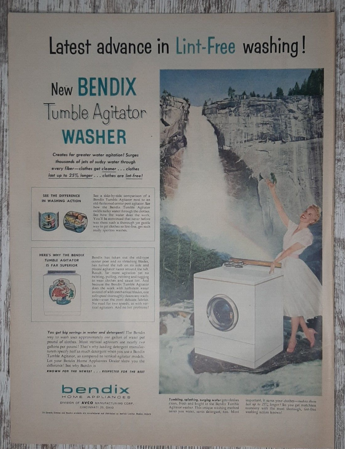1956 Bendix Vintage Print Ad Washing Machine Laundry Housewife ...