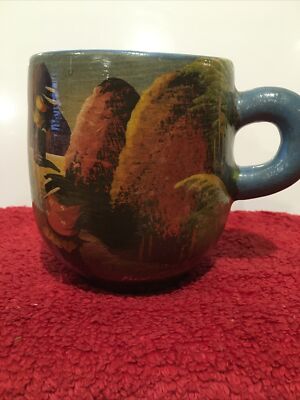 Peruvian Pottery Coffee Mug Inca Design Hand Made and Painted Hand ...