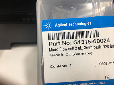 Agilent G1315-60024 Flow cell, standard, 3 mm, 2 µL, 120 bar New in Box ...