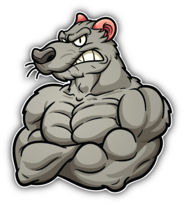 Muscular Mouse Mascot Car Bumper Sticker Decal - ''SIZES'' | eBay