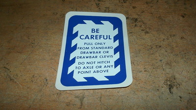 1953 1954 1955 1956 1957 FORD TRACTOR 8N 9N ALL MODELS DRAWBAR WARNING ...