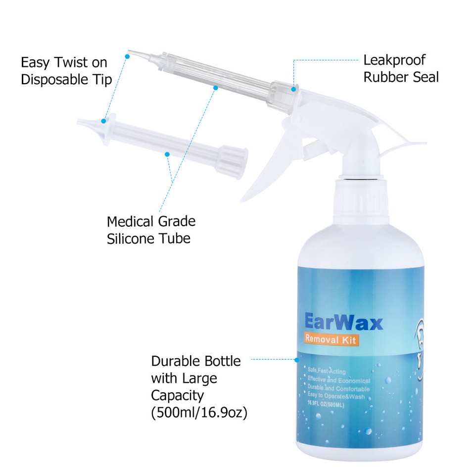 Ear Wax Cleaner Washer Water Ear Syringe Kit Earwax Removal Irrigation ...