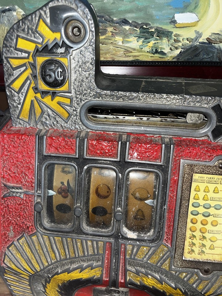 Vintage Antique 1930's Mills 5 Cent War Eagle Slot Machine | eBay