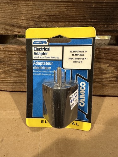 Camco RV Electrical Adapter 30 AMP-Female to 15 AMP-Male New | eBay