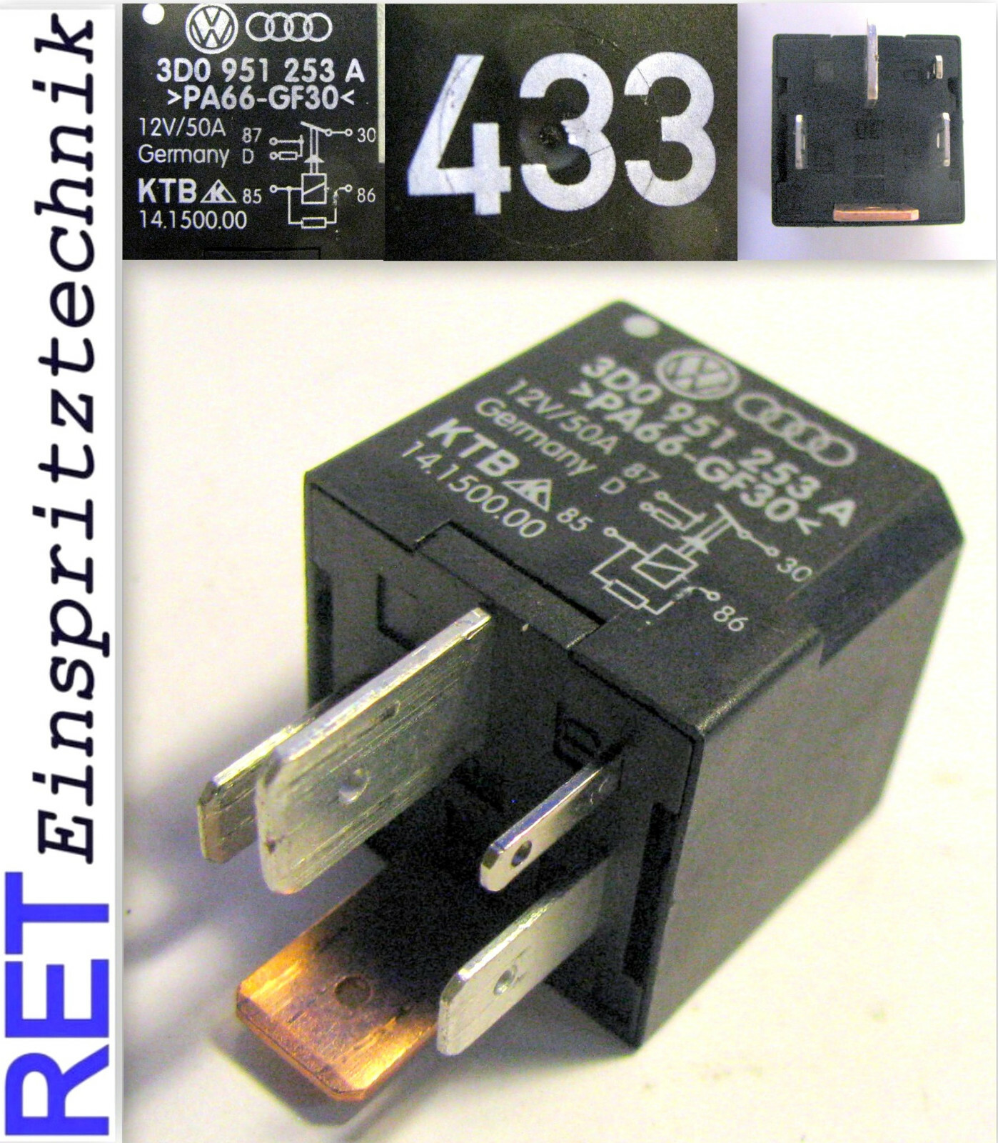Relais 433 Steuerrelais 3D0951253A VW Touran original | eBay.de