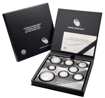 US Mint 2019 Limited Edition Silver Proof 8 Coin Set OGP With Box & COA ...
