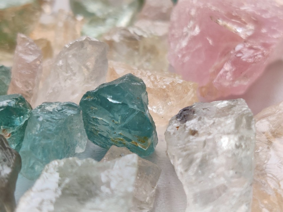 Natural Mixed Beryl Rough Gemstone 150 Gram Lot Slightly - Moderately ...