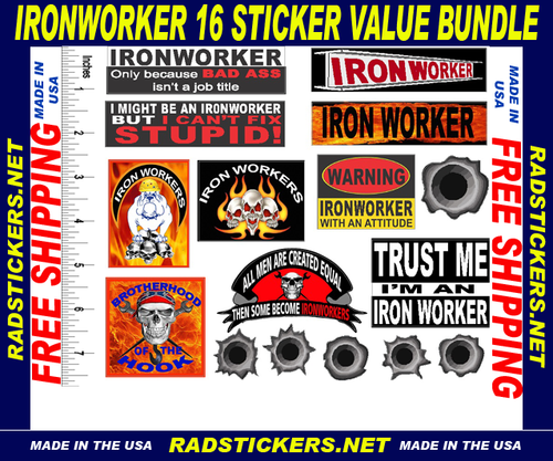 Ironworker sticker bundle, hard hat stickers, SH-41 | eBay