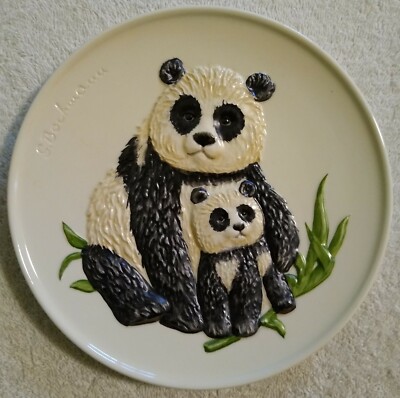 7.5" Vintage Mothers Panda Bear Collectors Plate Goebel 1977 W/ Box | eBay