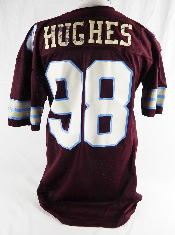 1983-85 Michigan Panthers Allen Hughes #98 Game Used Maroon Jersey USFL ...