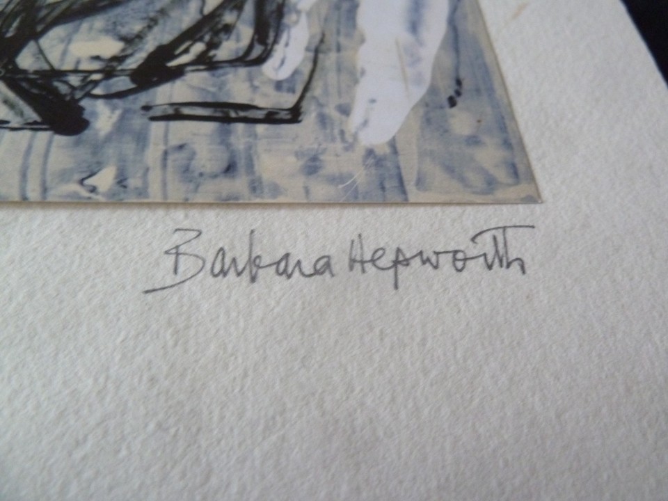 Barbara Hepworth Lithograph Print " Abstract " Signed c1960's- Sells up ...