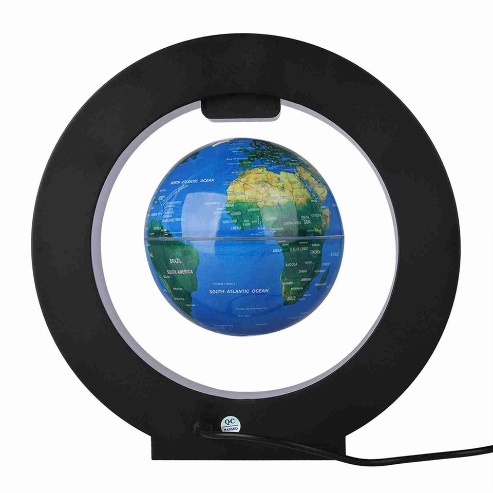 Floating Globe Magnetic Levitation Rotating World Map Globe With LED ...