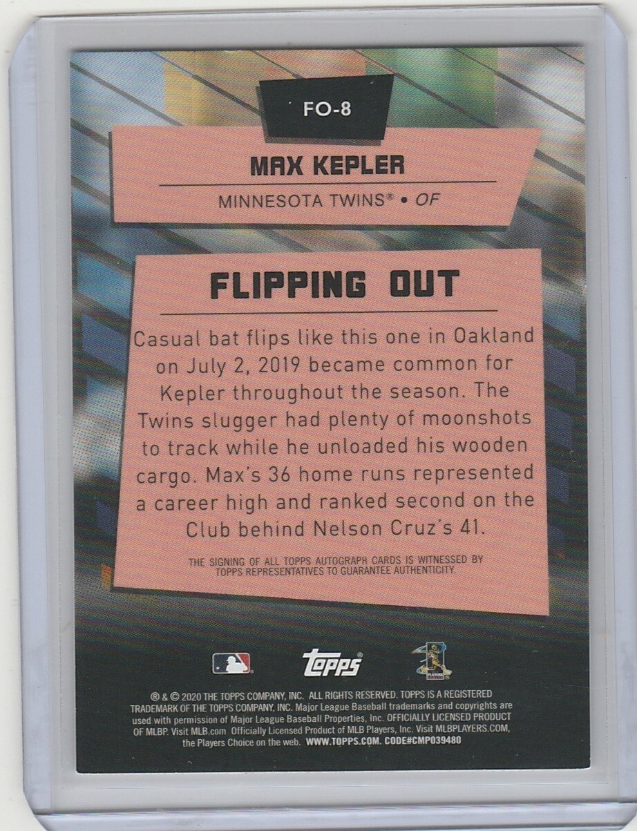 MAX KEPLER 2020 TOPPS BIG LEAGUE FLIPPING OUT AUTOGRAPH SIGNATURE AUTO ...