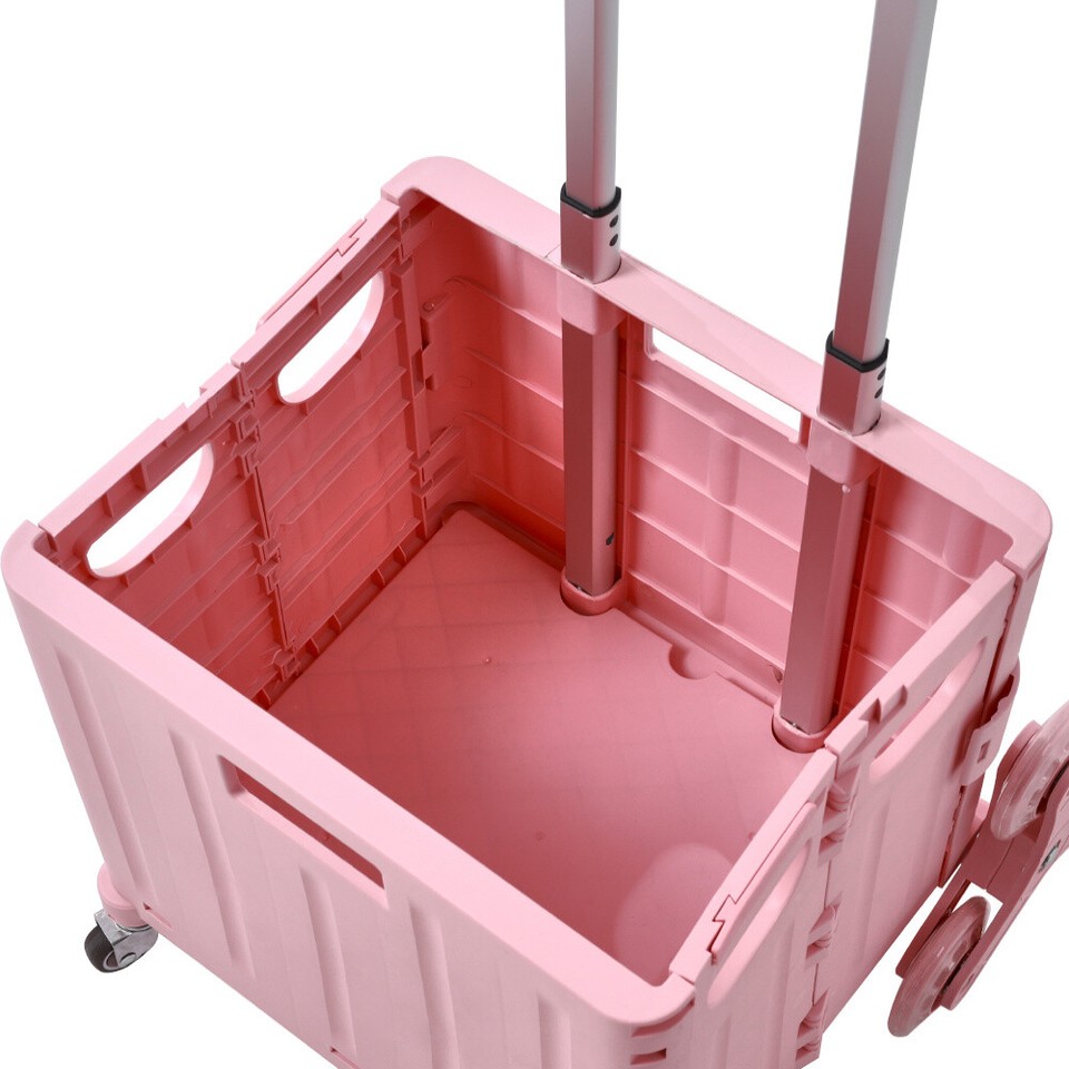 Foldable Trolley Crate Boot Cart Mobile Shopping Camping Picnic Storage ...