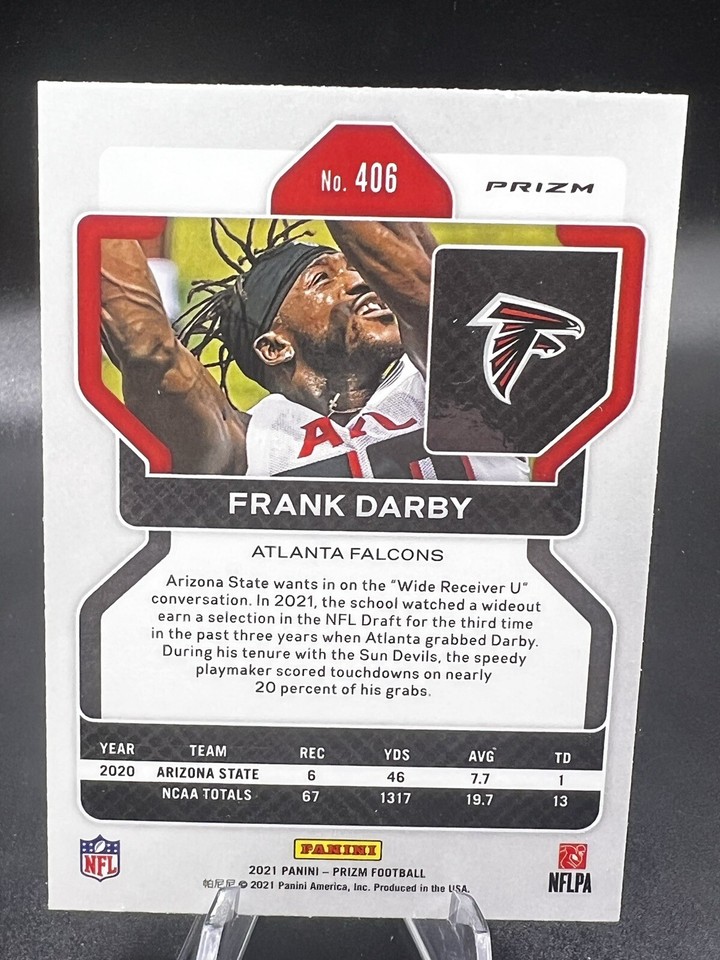 2021 Panini Prizm Red White & Blue Prizm Frank Darby #406 RC Rookie ...