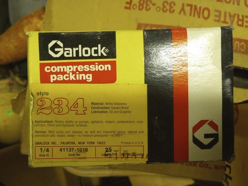 GARLOCK STYLE 234 COMPRESSION PACKING * NEW IN BOX * 1/4" | eBay