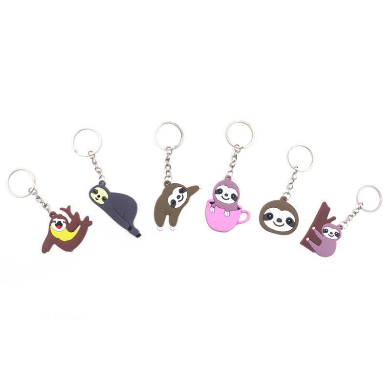 Cute Cartoon Animal Sloth Keychain Key Ring Holder Bag Handbag Pendant ...