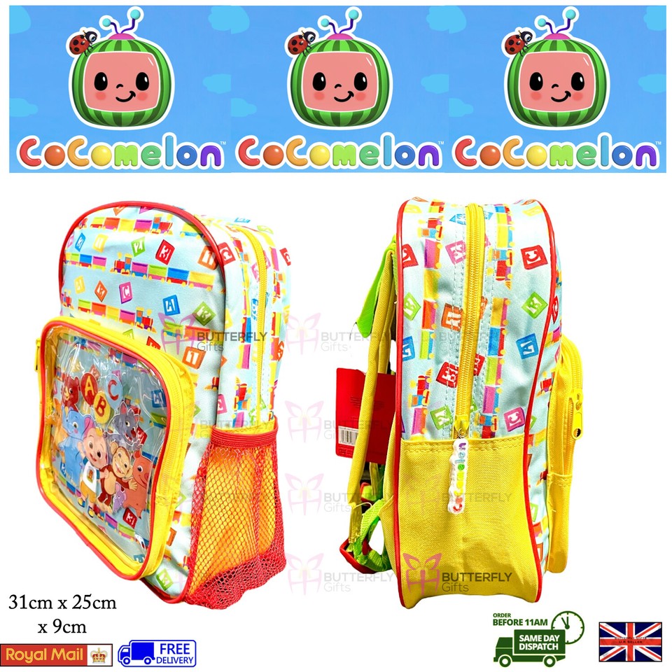 Childrens Kids Cocomelon Backpack School Nursery Front Zip Pouch ...
