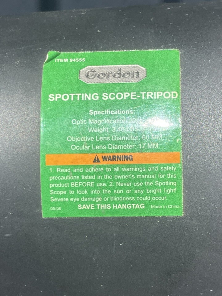 Gordon Spotting Scope 20-60×60 Tripod | eBay