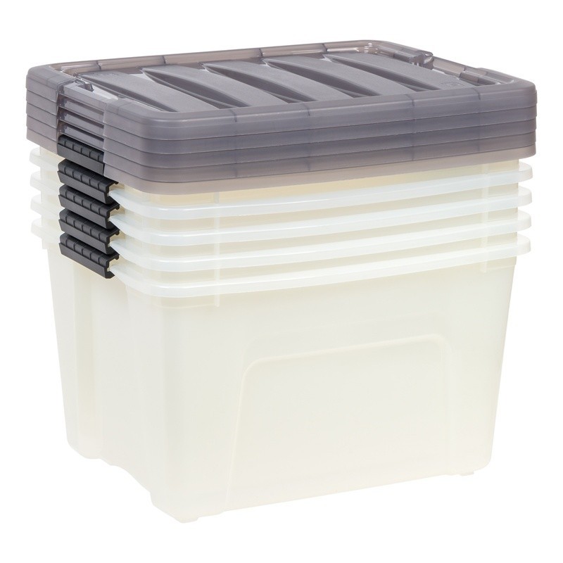Stackable Storage Bins W/ Lids 5 Pack Organizing Totes Home Office ...