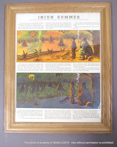 Injun Summer Framed Reprint Cartoon by John T McCutcheon 1912 Chicago ...