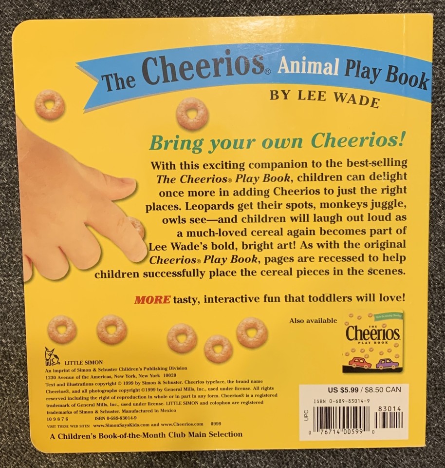 The Cheerios Animal Play Book by Lee Wade, Board Book, NEW | eBay