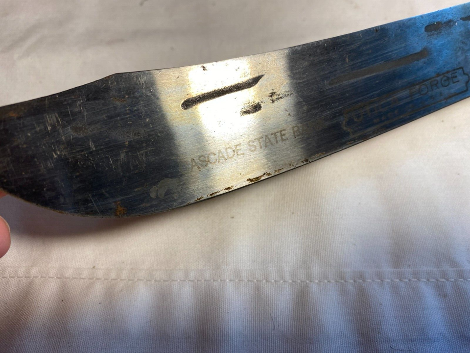 Vintage Cascade Iowa State Bank Advertising Utica Forge Knife USA | eBay