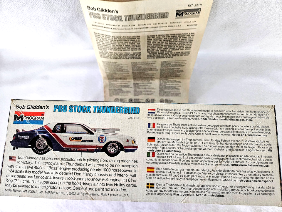 Monogram Pro Stock Thunderbird Bob Glidden's 1/24 Chief Auto Parts ...
