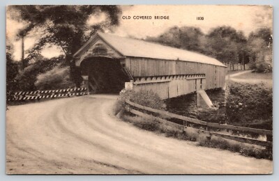 Old Covered Bridge, Perkinsville, Vermont Postcard S1-1083 | eBay