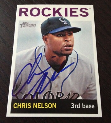 Chris Nelson - 2013 Topps Heritage Signed Autograph Auto Card #91 ...