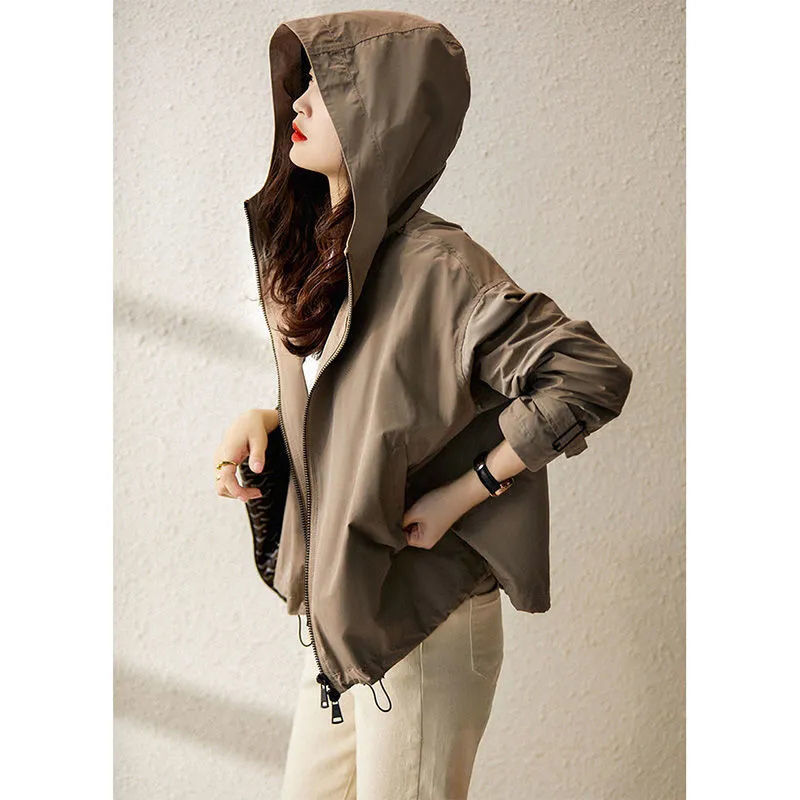 Women's Fashion Trend Windbreaker Jacket Simple Casual Loose Short Jacket Top | eBay
