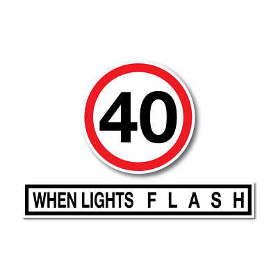 40 Km when lights flash bus safety sticker water/fade proof vinyl ...