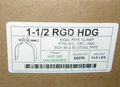 1-1/2" Rigid PIPE CLAMP FITS GRC SCH 40 &80 STEEL PIPE Strap 50PR LOT ...