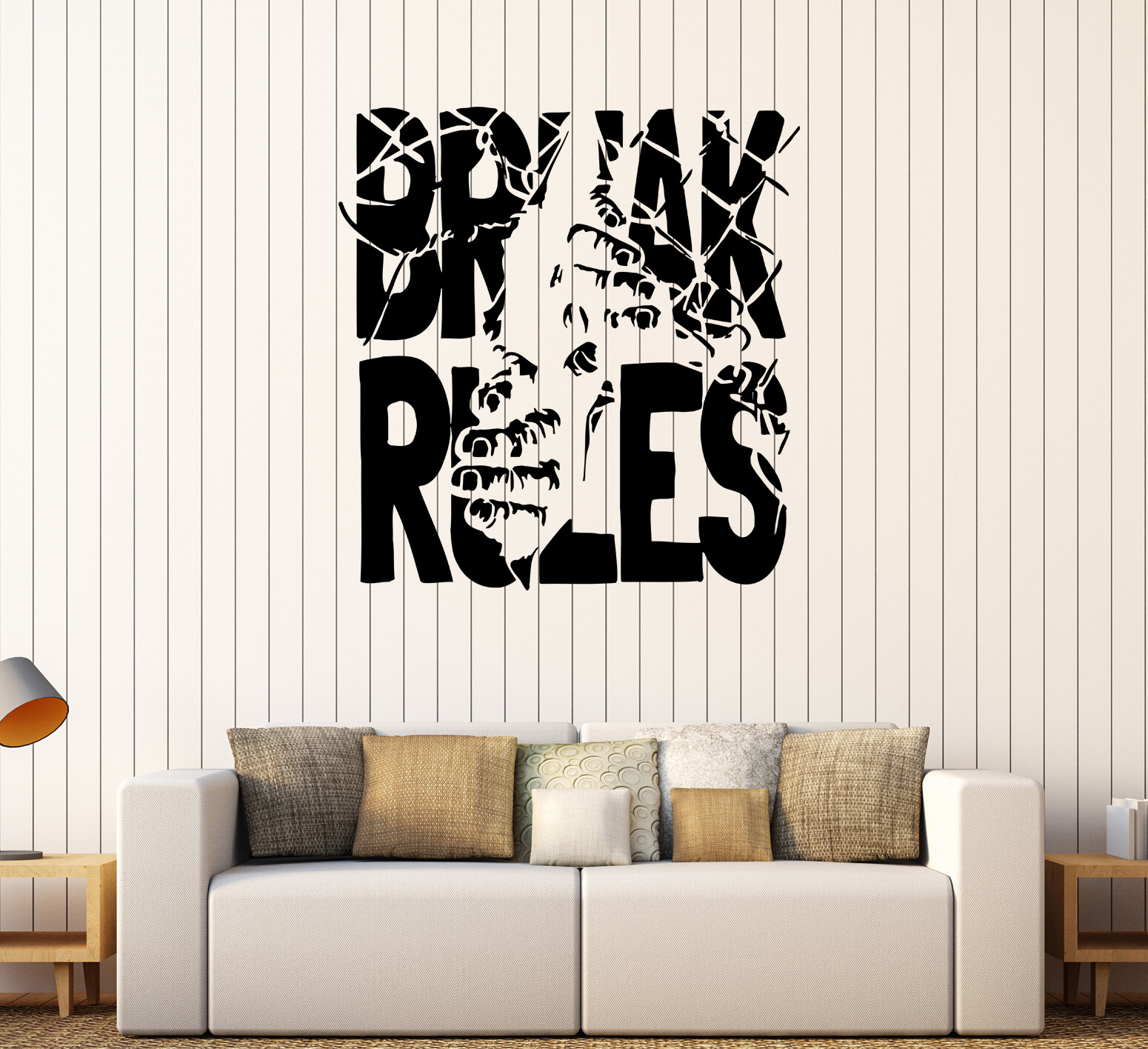 Wall Decal Break Rules Words Chain Hands Vinyl Sticker (ed1925) | eBay